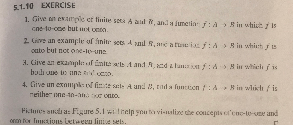Solved 5.1.10 EXERCISE 1. Give an example of finite sets A | Chegg.com