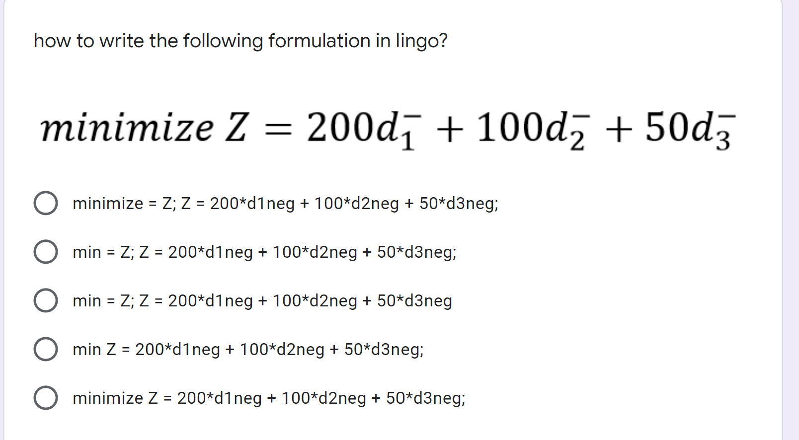 Solved how to write the following formulation in lingo? | Chegg.com