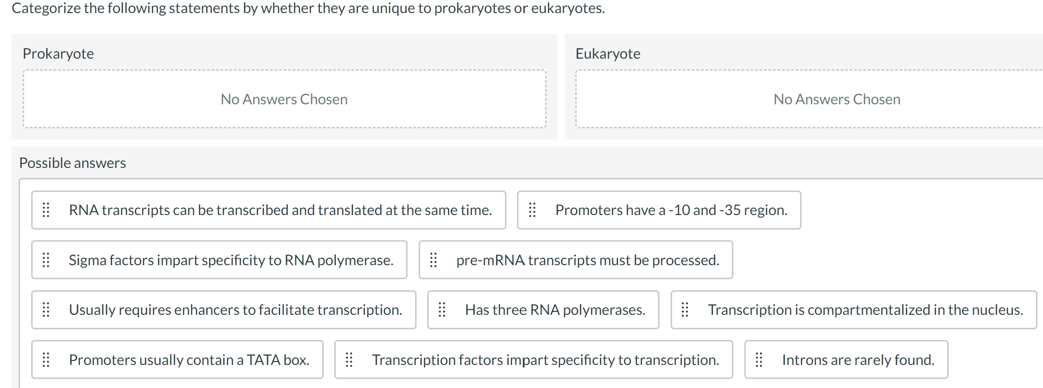 Solved Categorize the following statements by whether they | Chegg.com