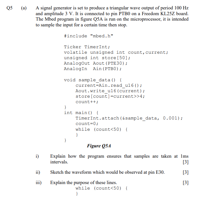 Q5 (a) A signal generator is set to produce a | Chegg.com