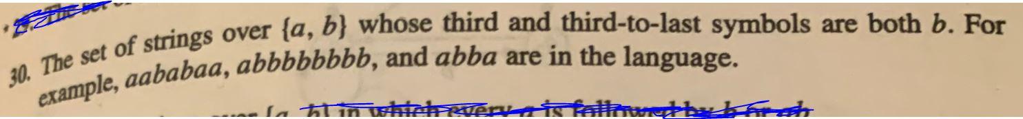 Solved 30. The set of strings over {a, b} whose third and | Chegg.com