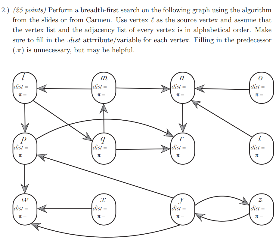 Solved (25 points) Perform a breadth-first search on the | Chegg.com Solved (25 points) Perform a breadth-first search on the | Chegg.com