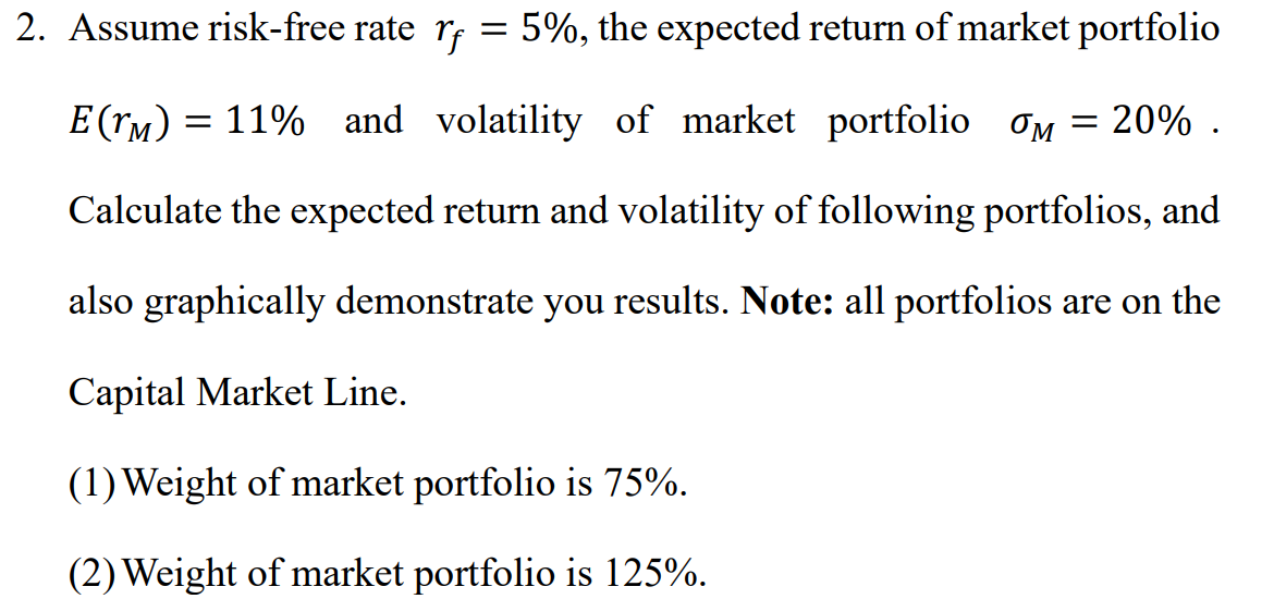 Solved 1. There are two risky assets available in the | Chegg.com