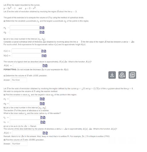 Solved Let R be ﻿the ropion boundad by ﻿the curveny=2x2-1, | Chegg.com
