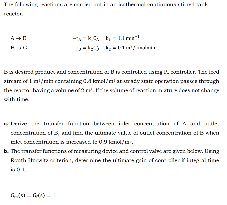 Solved The following reactions are carried out in an | Chegg.com