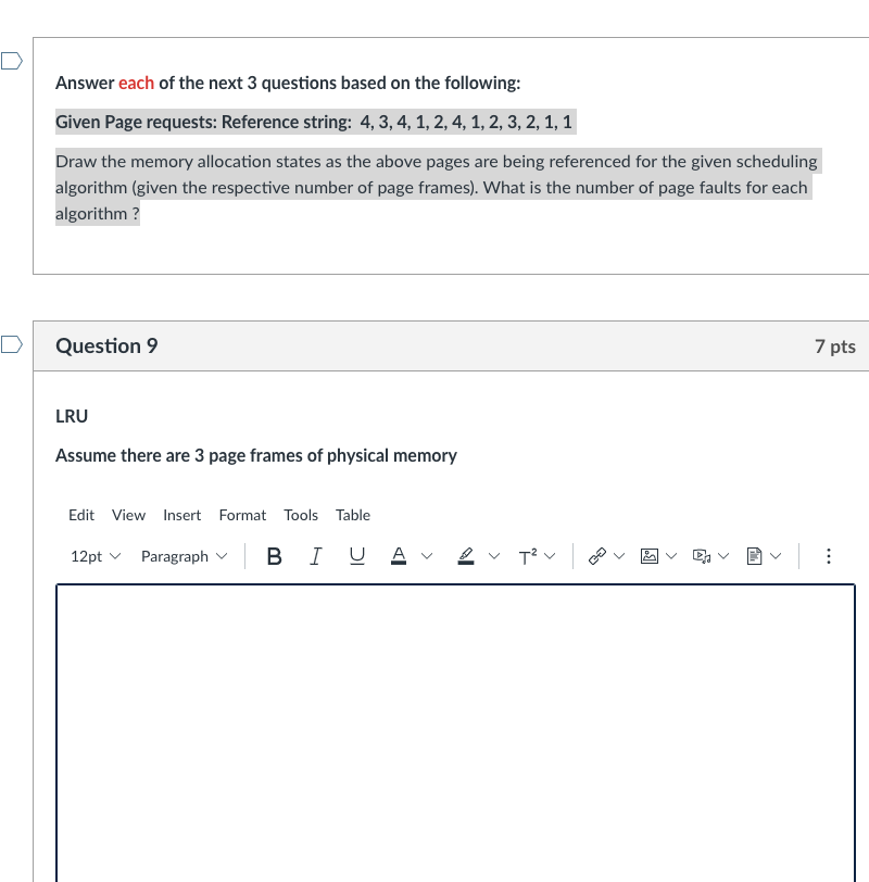 Solved Answer each of the next 3 questions based on the | Chegg.com