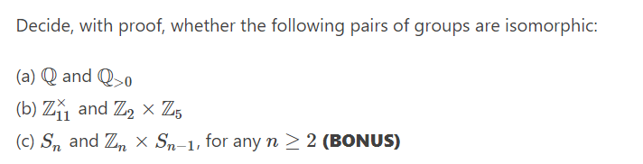 Solved Decide, with proof, whether the following pairs of | Chegg.com