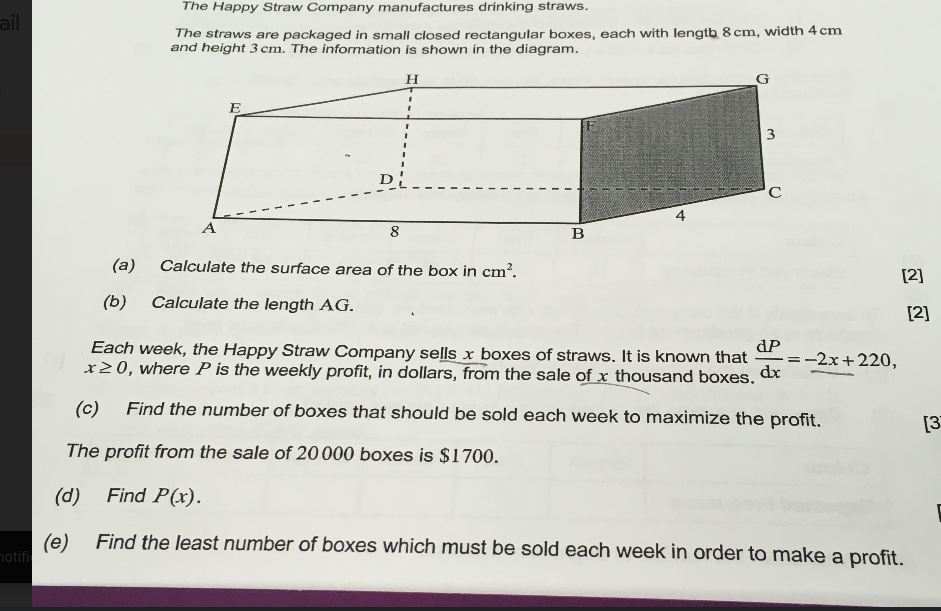 Solved The Happy Straw Company manufactures drinking straws. | Chegg.com
