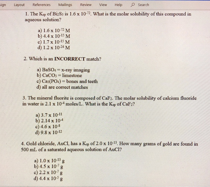 Solved Sign Layout References Mailings Review View Help