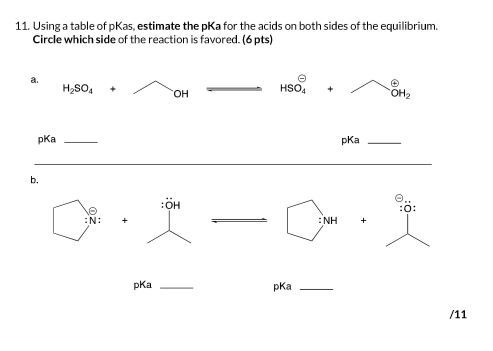 1. Using a table of pKas, estimate the pKa for the | Chegg.com