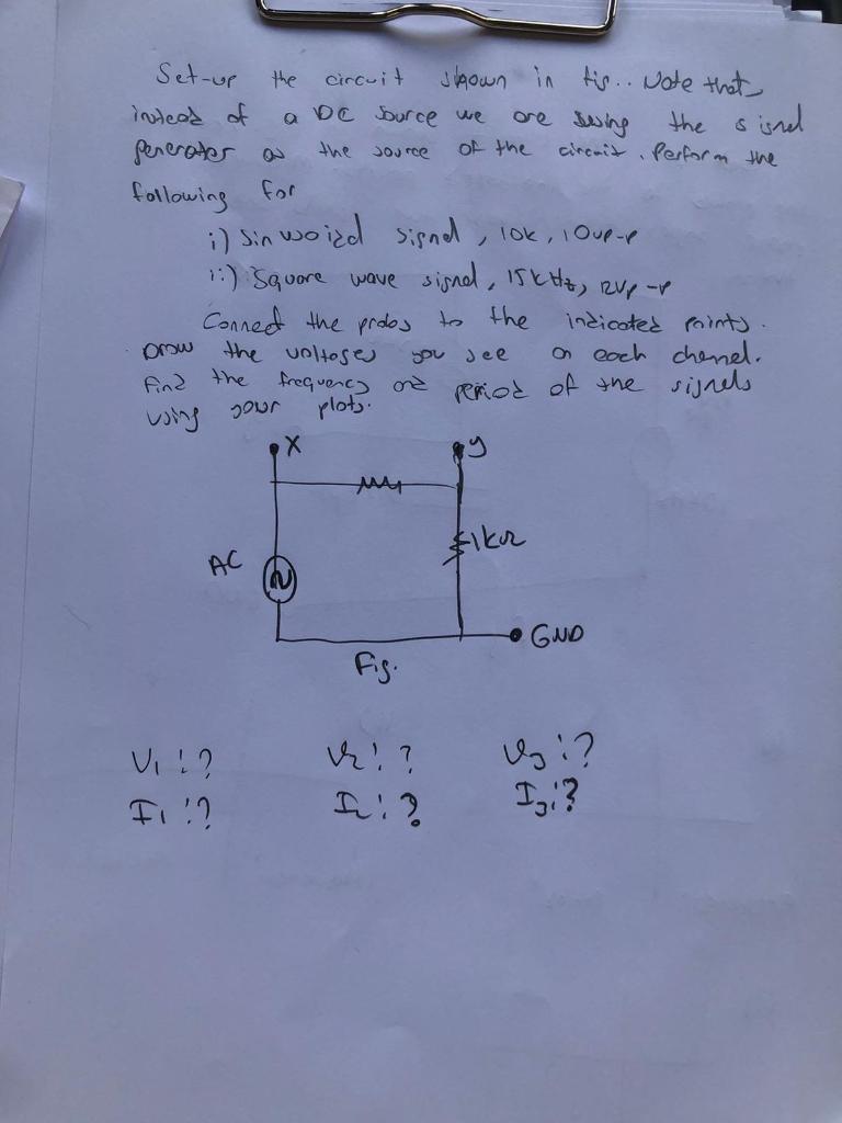 Solved Set-up the circuit shown in tis. Note that instead of | Chegg.com