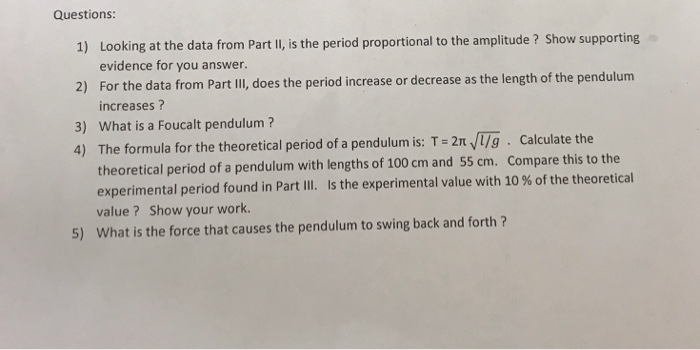 Solved Questions 1) Looking at the data from Part lI, i the | Chegg.com