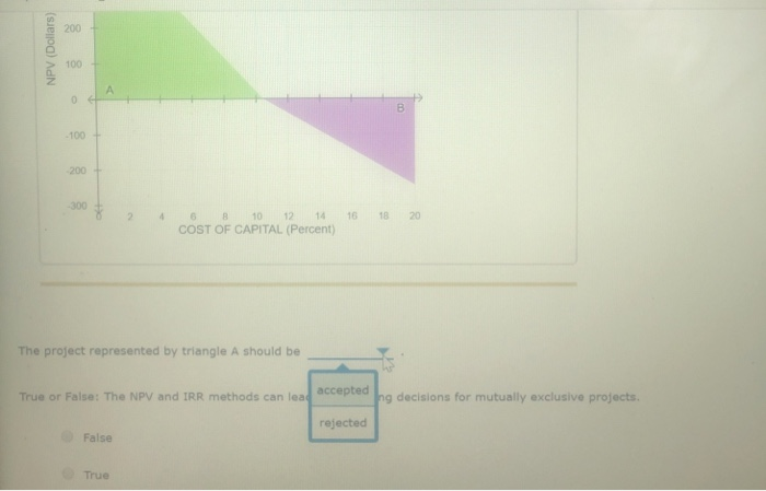 Solved 8. NPV profiles An NPV profile plots a project's NPV | Chegg.com