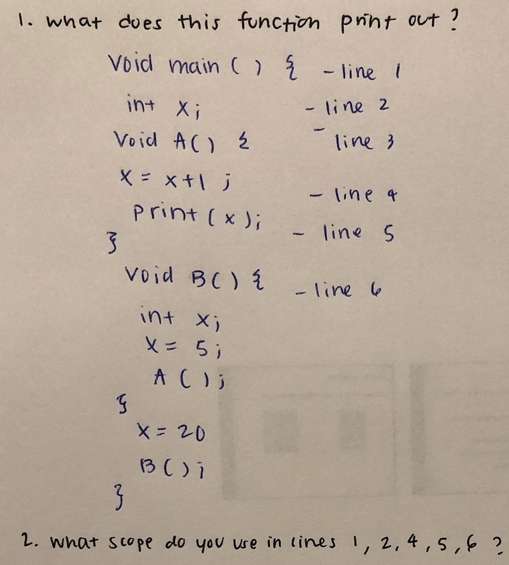 Solved 1. What does this function print out? void main ( – | Chegg.com