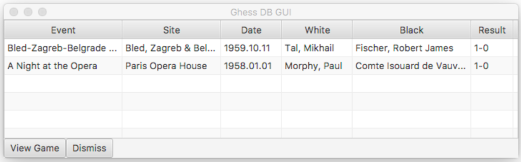 Homework 6 - Chess Database GUI Using domain | Chegg.com