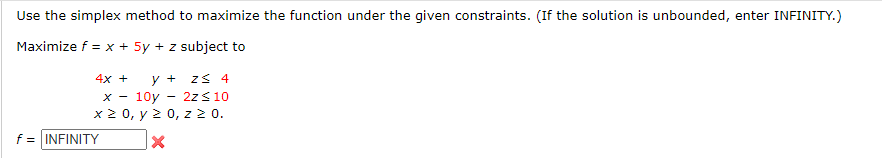 Solved Use the simplex method to maximize the function under | Chegg.com