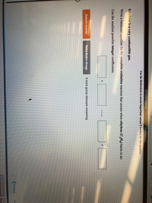 Solved Use the equation for the complete oxidation reaction | Chegg.com