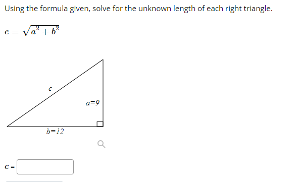 Solved Using the formula given, solve for the unknown length | Chegg.com