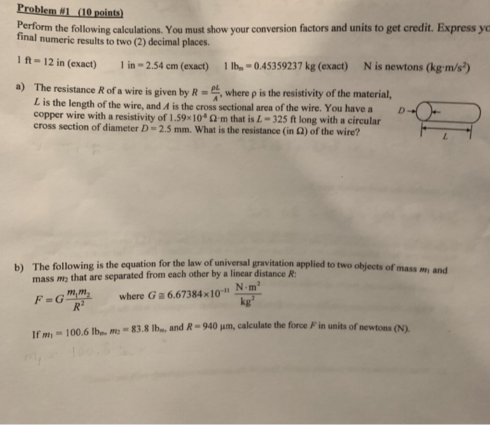 Solved Problem #1 (10points) Perform the following | Chegg.com