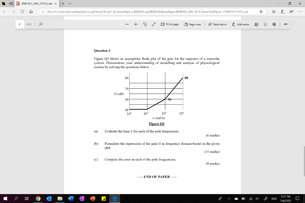 5 5 - 7 x BME302_JAN_2019_Exat X + V 0 O | Chegg.com
