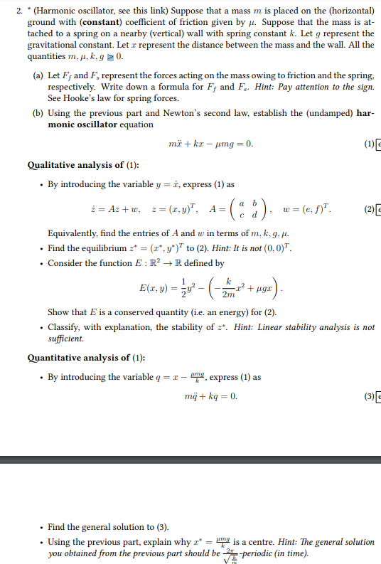 Solved (Harmonic oscillator, see this link) ﻿Suppose that a | Chegg.com