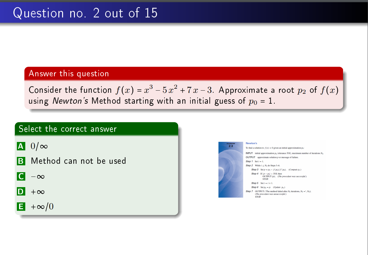 Solved Consider the function f(x)=x3−5x2+7x−3. Approximate a | Chegg.com