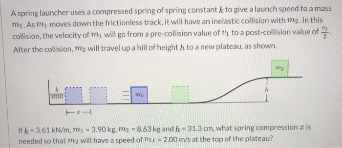 Solved A spring launcher uses a compressed spring of spring | Chegg.com