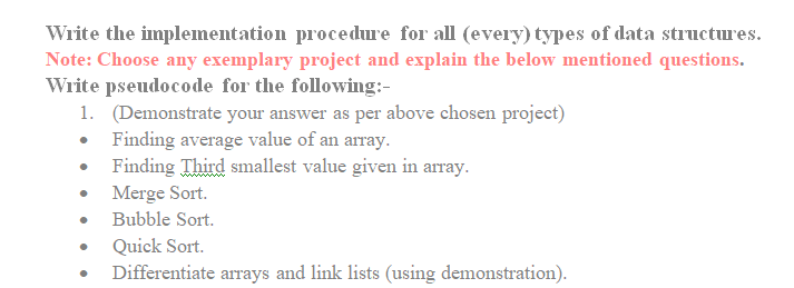 Solved Write the implementation procedure for all (every) | Chegg.com