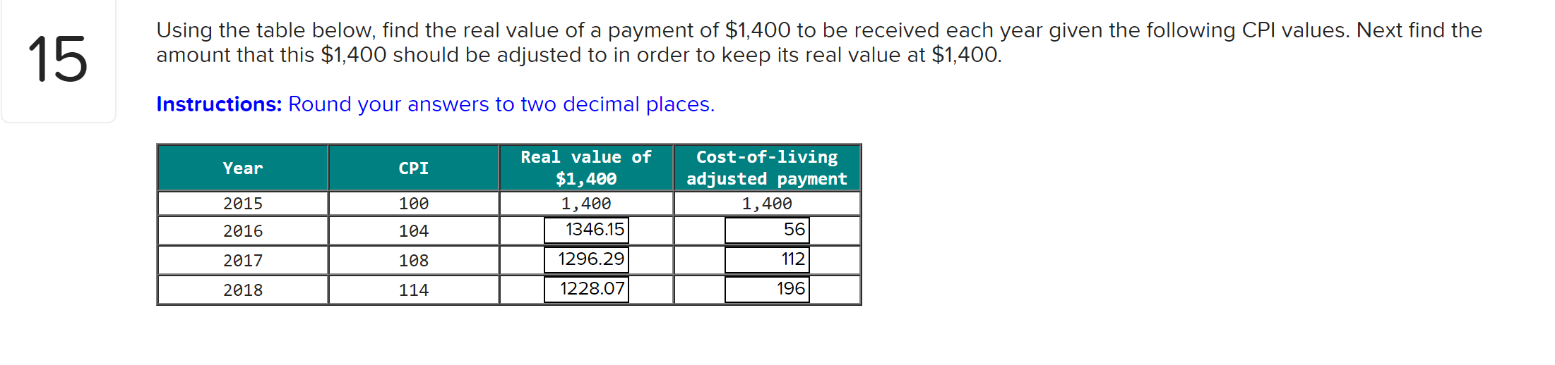 Solved I am unsure if my calculations are correct. Using the | Chegg.com