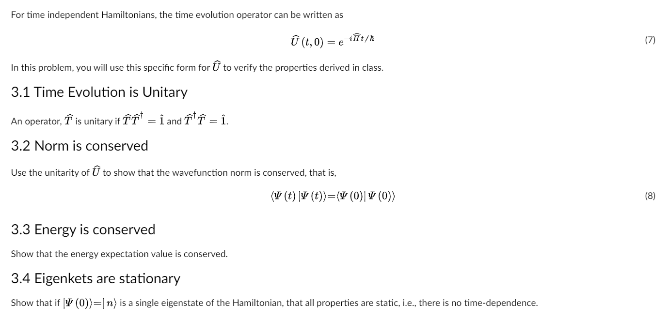 Solved For time independent Hamiltonians, the time evolution | Chegg.com