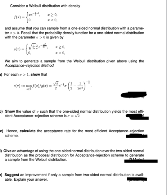 Solved Consider a Weibull distribution with | Chegg.com