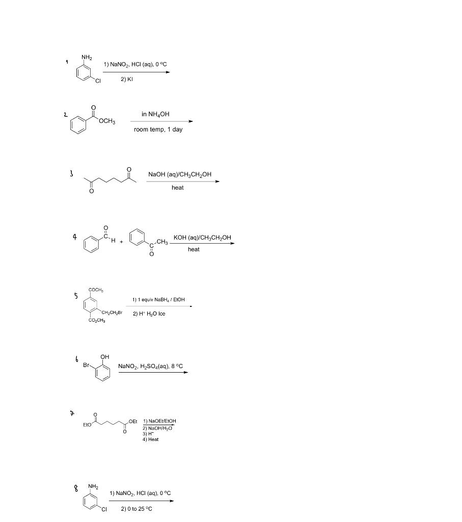 Solved NH2 1) NaNO,, HCl(aq). 0 °C CI 2)K in NH4OH OCH room | Chegg.com