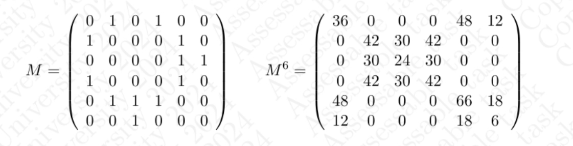 Solved A matrix M and its 6th power are given below. Let G | Chegg.com