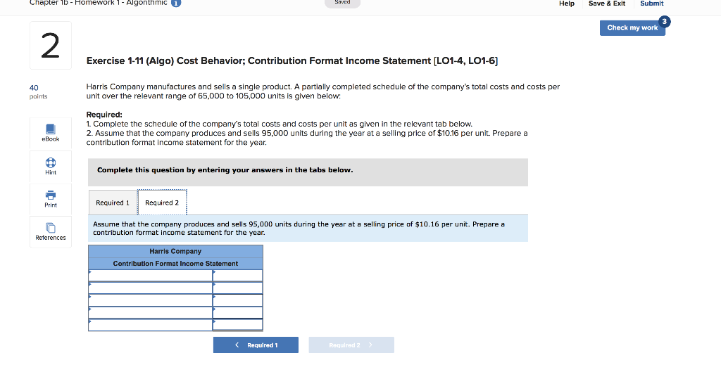 Solved Chapter 1b - Homework 1- Algorithmic i Help Help Save | Chegg.com