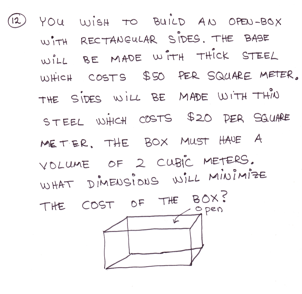 Solved YOU WISH TO BUILD AN OPEN-BOX WITH RECTANGULAR SIDES. | Chegg.com