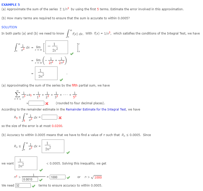 Solved EXAMPLE 5 (a) Approximate the sum of the series 2 | Chegg.com