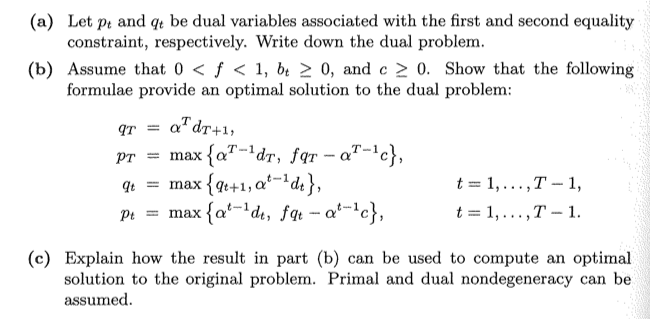 Exercise 4.9 (Back-propagation of dual variables in a | Chegg.com