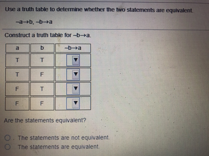 Solved Use a truth table to determine whether the two | Chegg.com