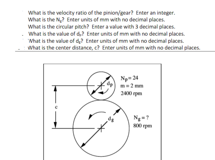 Solved A pinion with known module and number of teeth | Chegg.com