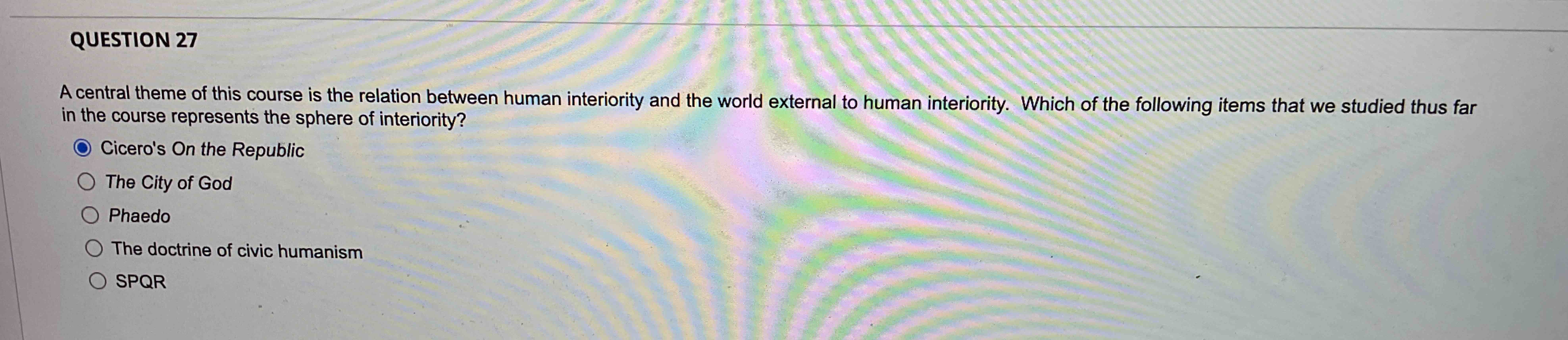 Solved QUESTION 27A central theme of this course is the | Chegg.com