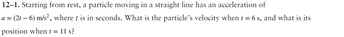 Solved 12-1. Starting from rest, a particle moving in a | Chegg.com