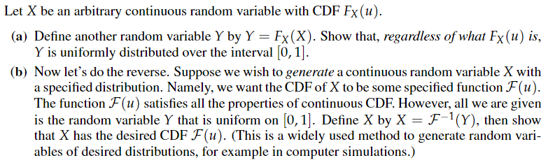 Solved Let X be an arbitrary continuous random variable with | Chegg.com