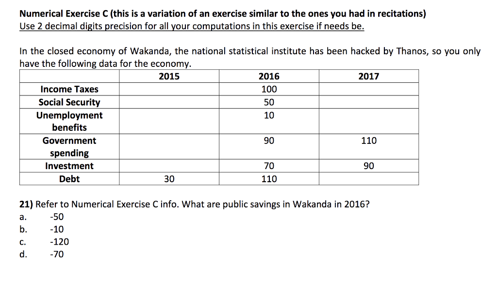 Solved Numerical Exercise C (this is a variation of an | Chegg.com