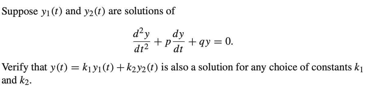 Solved Suppose y1(t) and y2(t) are solutions of | Chegg.com