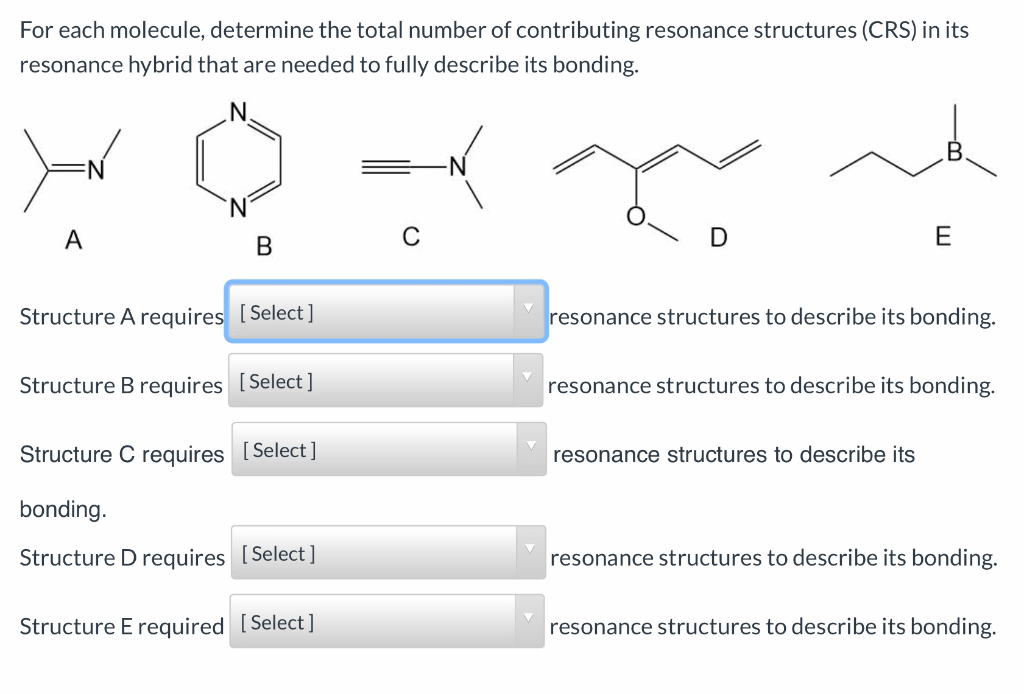 Solved For each molecule, determine the total number of | Chegg.com