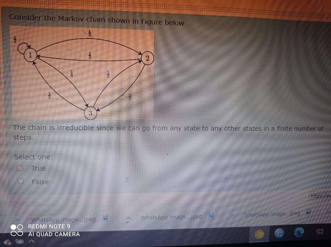 Solved Consider the Markov chain shown in Figure below it + | Chegg.com