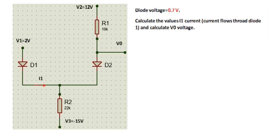 Solved V2=12V Diode voltage=0.7V. Calculate the values 11 | Chegg.com