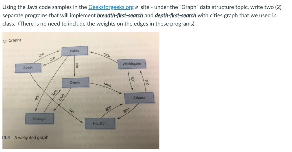 Using the Java code samples in the Geeksforgeeks.orge | Chegg.com