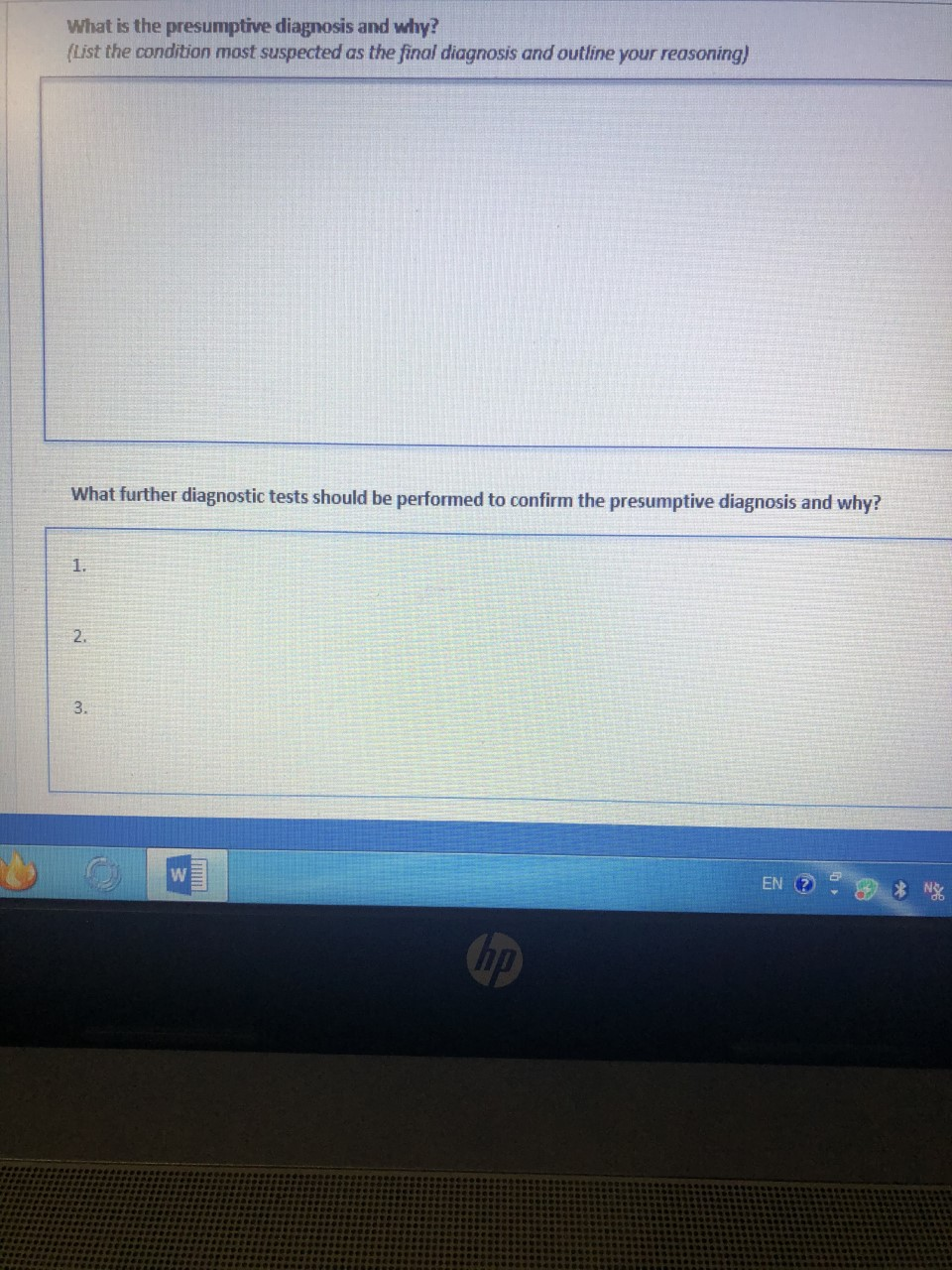Solved What is the presumptive diagnosis and why? {List the | Chegg.com