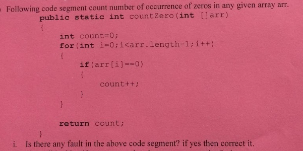Solved Following Code Segment Count Number Of Occurrence Of 0268